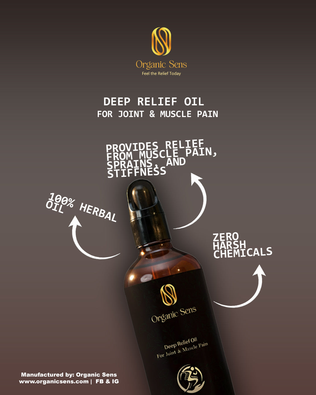 Organic Sens Deep Relief Oil – Herbal Wellness Oil